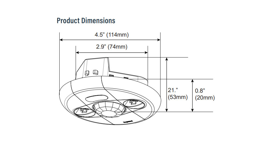 LMDC-100-U DLM Dual Tech Ceiling Mount Sensor V4, USA, White Finish by ...
