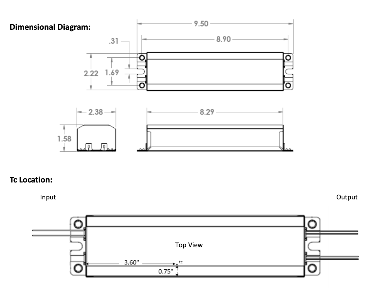 Universal D950C180UNVPWX12-F 180W 950mA Universal Everline PWX Constant ...