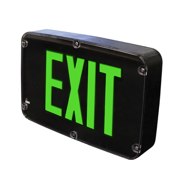 NXFX Series Polycarbonate LED Exit Sign, Double Face, AC Only, Green ...