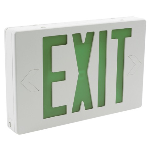 EXIT1A/GDV/U/WH/EM 0.5W Sylvania Exit 1A ValueLED, Green Emergency Exit ...