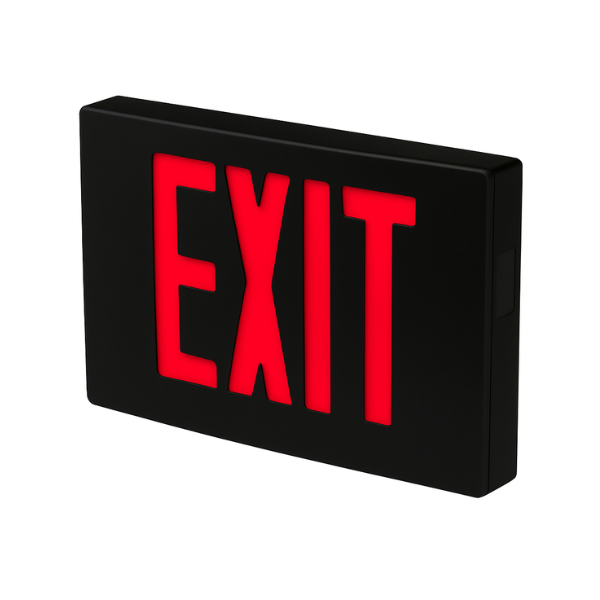 400EX Series Die-Cast Aluminum LED Exit Sign, Red Single Face, AC Only ...